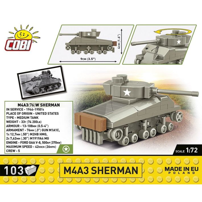 M4A3 Sherman (COBI-3089) \ Tanks - scale 1:72 \ cobi.pl